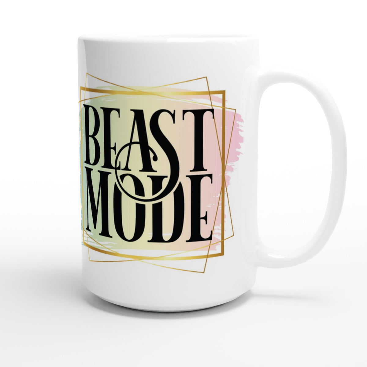 White 15oz Ceramic Mug Beast Mode – Arooga Mugs